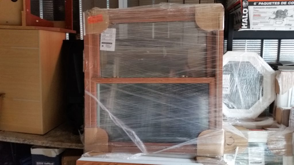 35-1/2" W x 37-1/4" H - Double Hung Replacement Window w/ Woodgrain ...